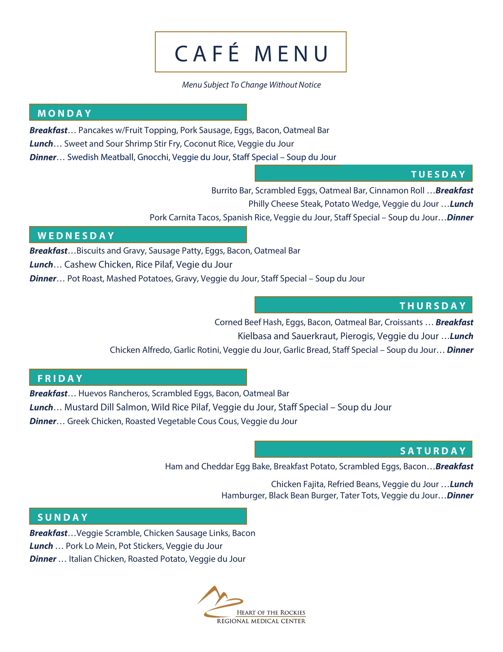 Cafe | Heart of the Rockies Regional Medical Center