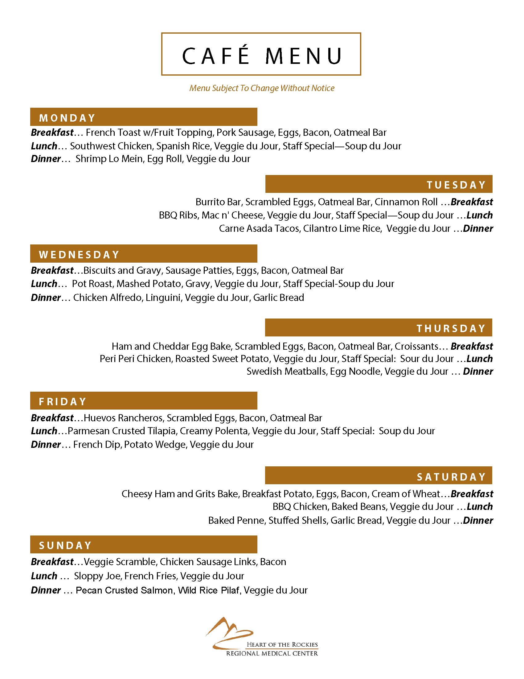 Cafe | Heart of the Rockies Regional Medical Center